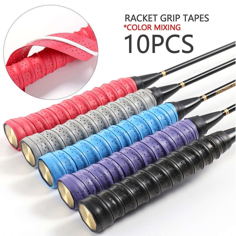 10PC Tennis Badminton Racket Grip Tape Anti Slip Racket Grip Wrap ...