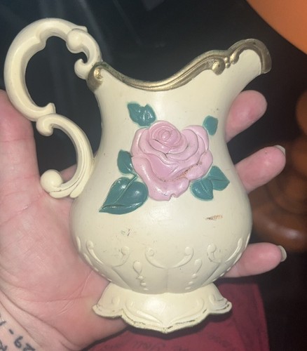 Homco Home Interior Pink Rose Pitcher Wall Pocket Hanging Home Decor ...