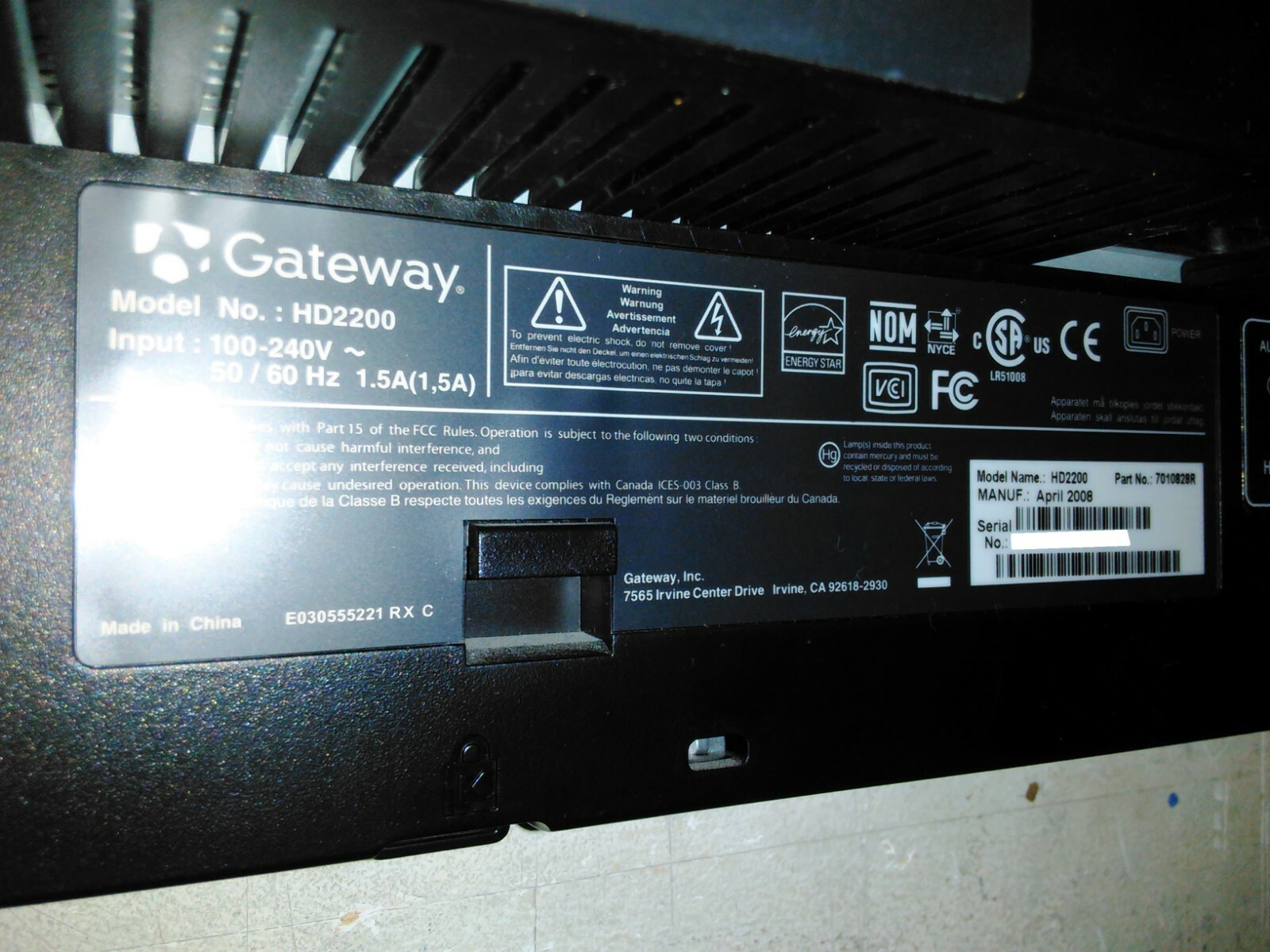 Gateway Hd2201 22" Widescreen LCD Monitor for sale online | eBay