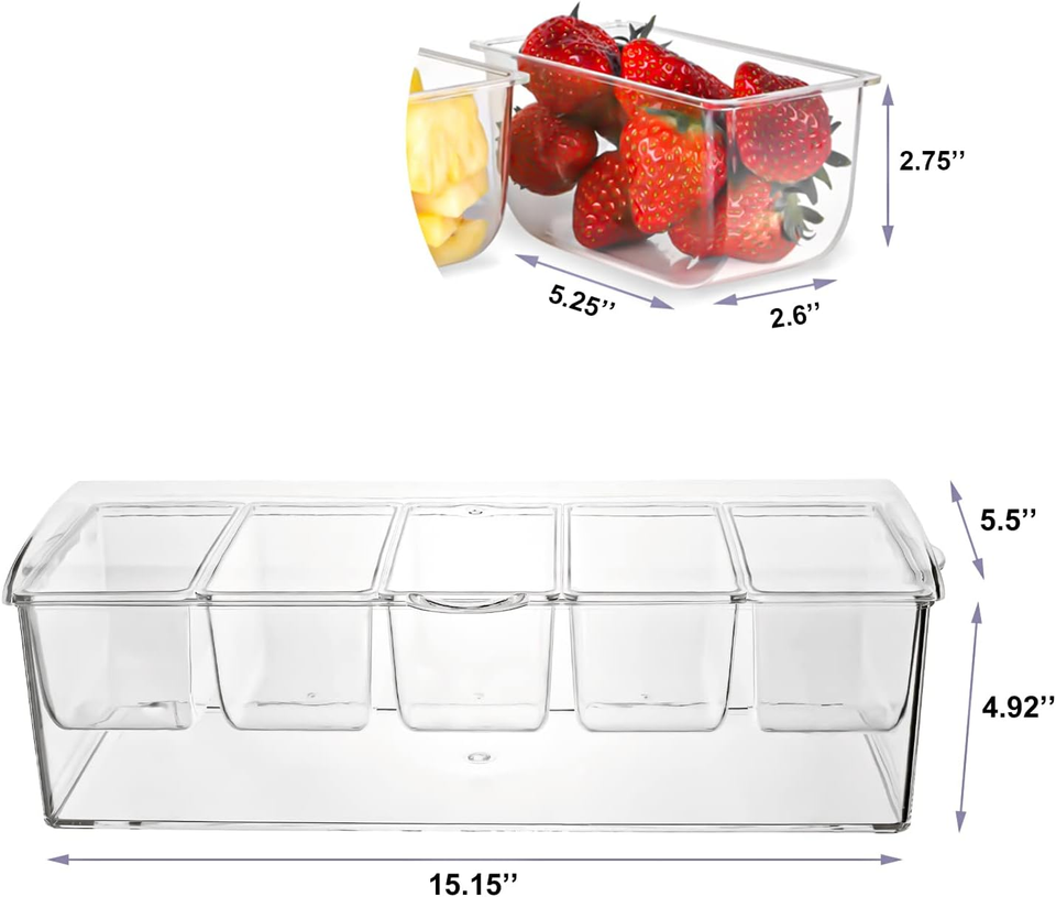 Chilled Condiment Server | Clear Icy Condiment Bar | Chilled Condiment ...