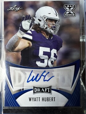 2021 LEAF DRAFT WYATT HUBERT XRC BLUE ROOKIE AUTO BENGALS KANSAS ST #BA ...
