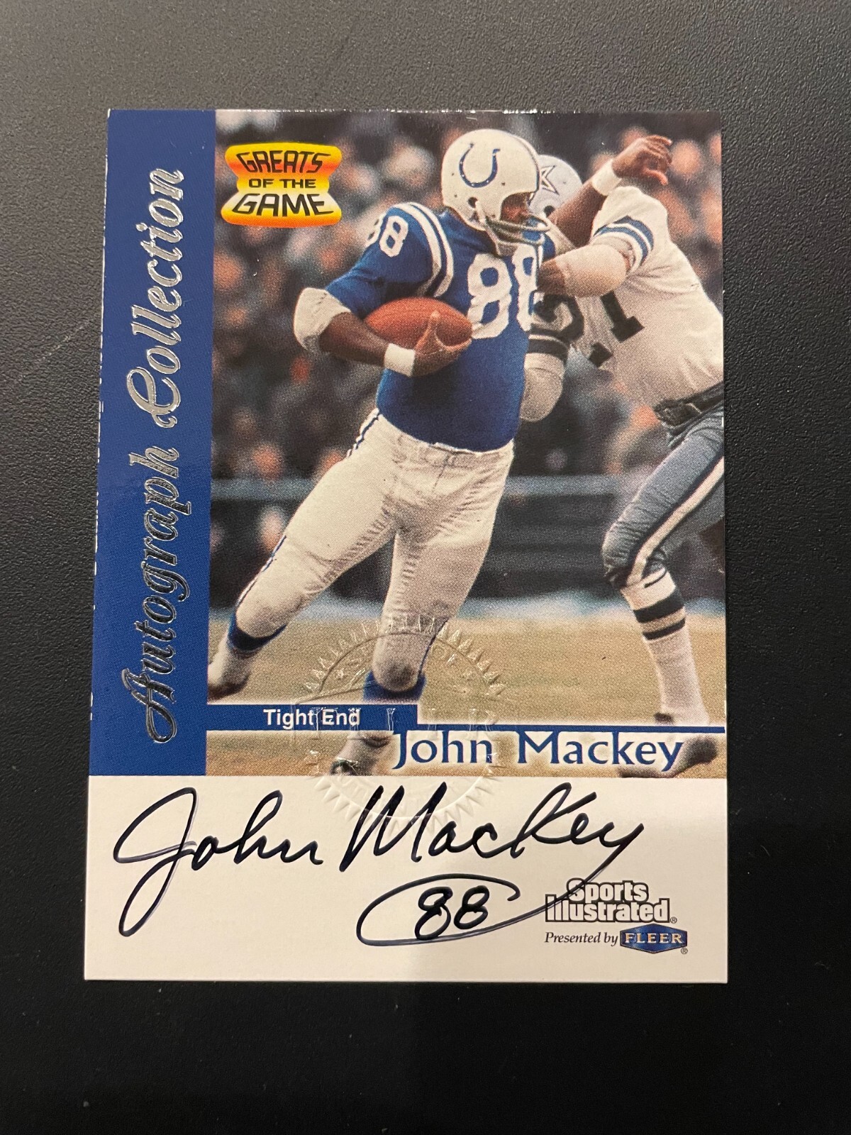 John Mackey Signed 1999 Fleer Sports Illustrated Colts Hall of Famer ...