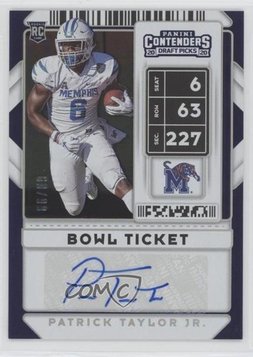 2020 Panini Contenders Draft Picks 60/99 Patrick Taylor Jr Rookie Auto ...