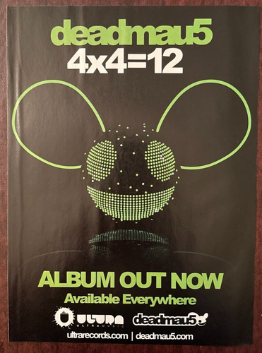 2010 Deadmau5 4X4=12 Print AD Album Release Ultra Records | eBay