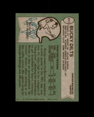 Bucky Dilts Hand Signed 1978 Topps Denver Broncos Autographed | eBay