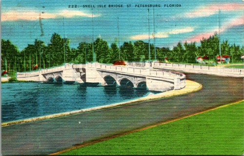 Postcard Snell Isle Bridge St Petersburg FL 1956 | eBay