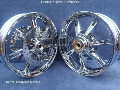 Harley Chrome Slicer II Wheels 18 F/ R Rotors Road Glide Limited ...