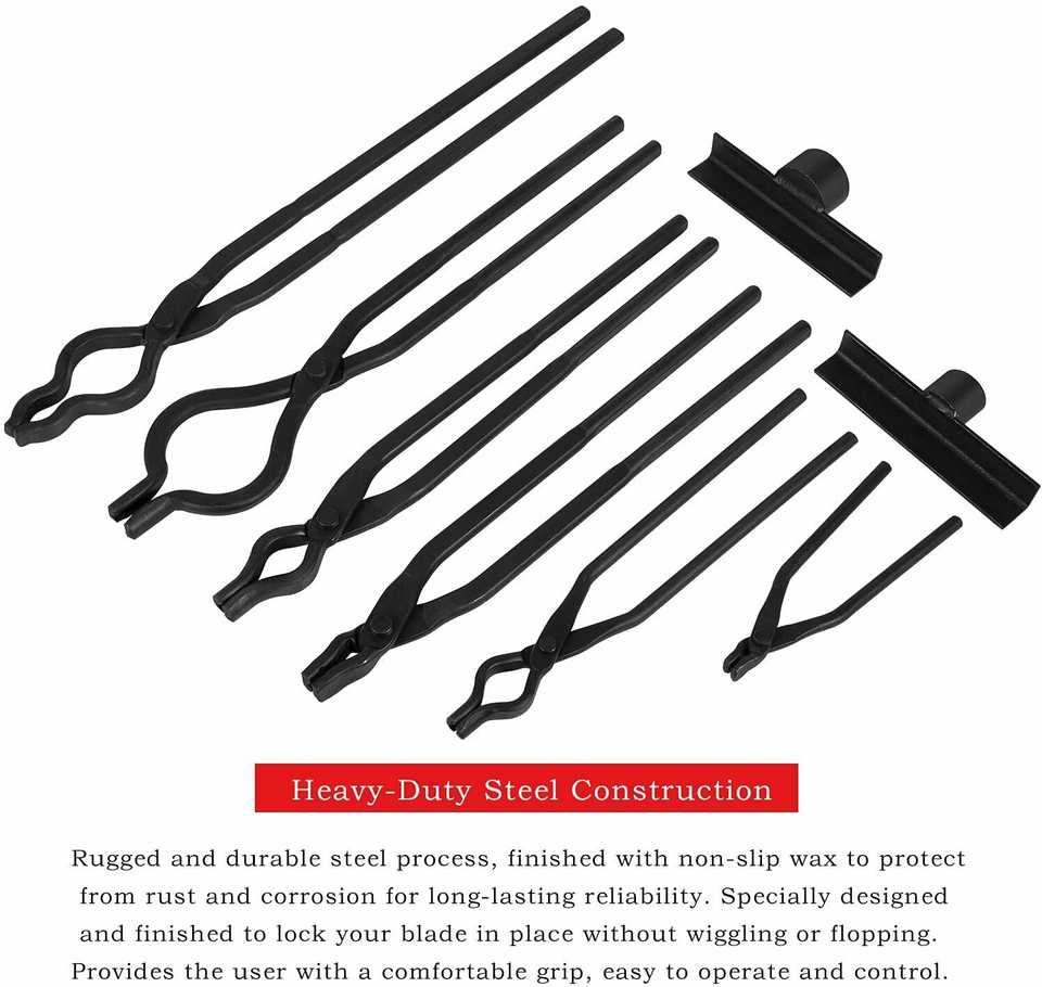 8PCS Beginner Blacksmith Tool Set Expert Replacement Tongs / Blacksmith ...
