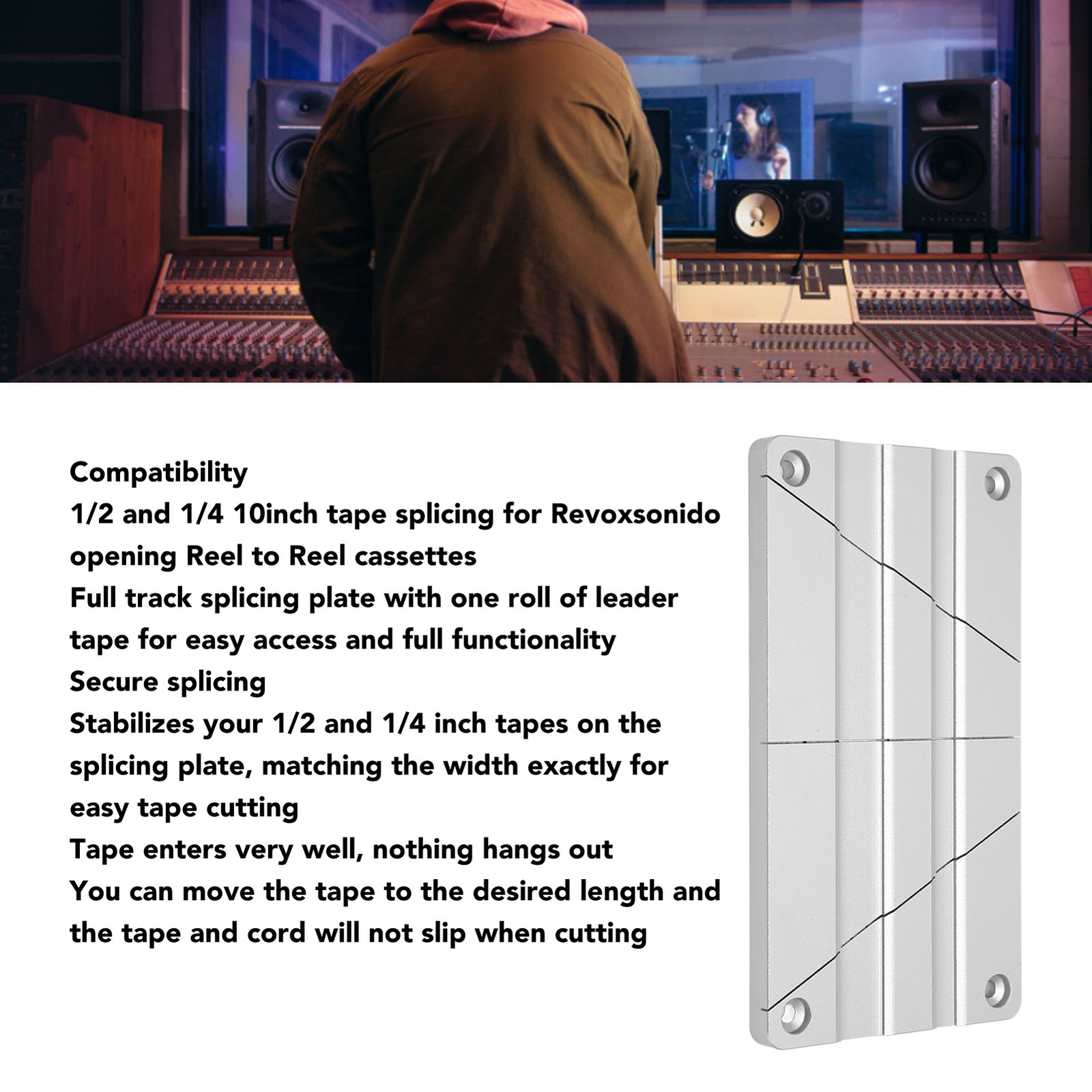 Reel To Reel Tape Splicing Set For 1/2 1/4 10 Inch Tape Splicing Block ...