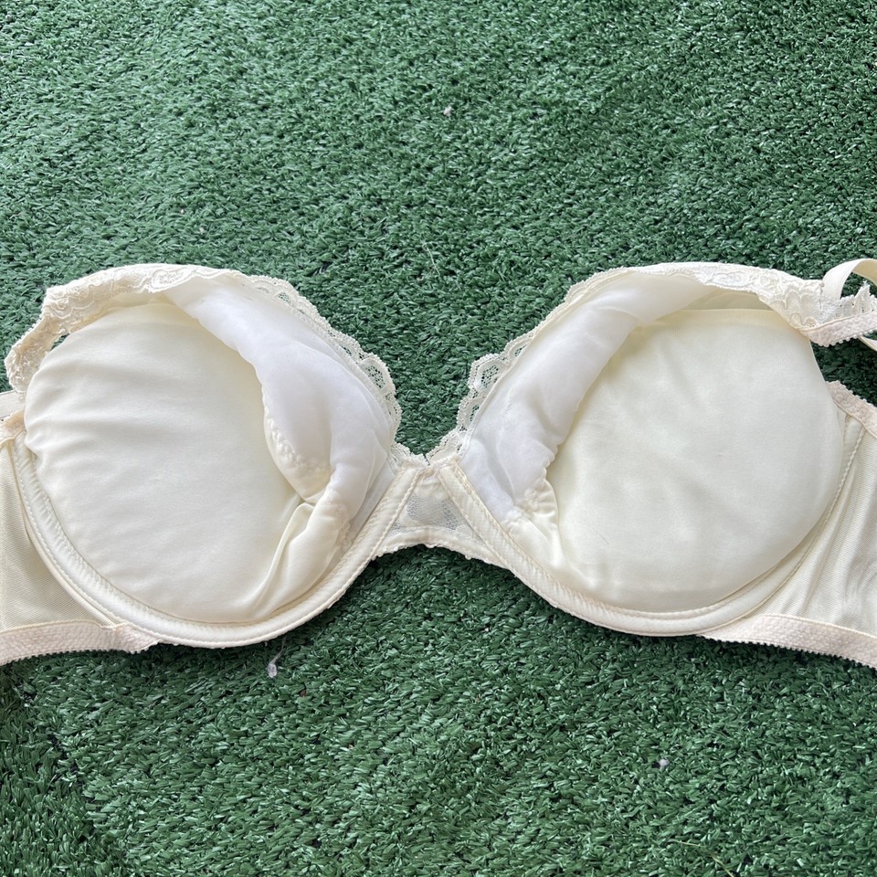 Victoria's Secret Bra 38D Beige Underwire Padded Lacy w/ Pockets ...