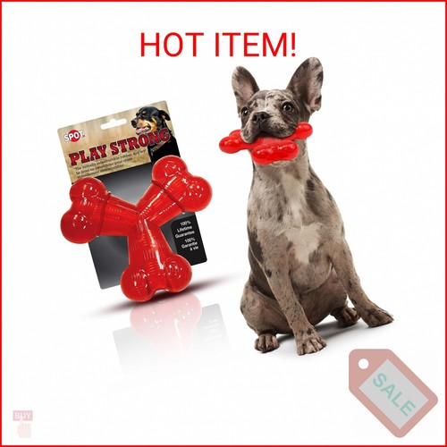 SPOT Play Strong Trident Bone - Durable TPR Long Lasting Dog Chew for ...