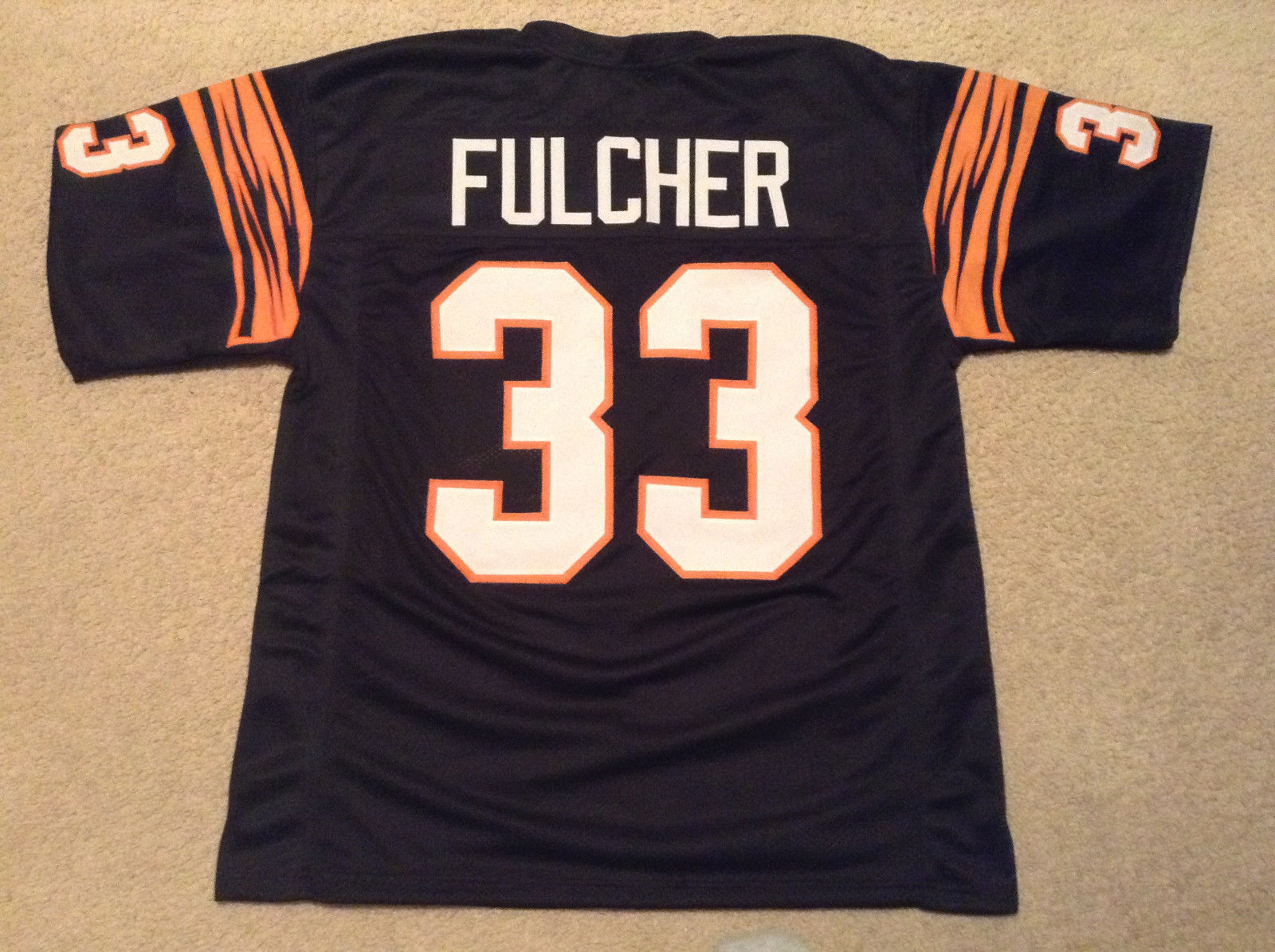 UNSIGNED CUSTOM Sewn Stitched David Fulcher Black Jersey - M, L, XL ...