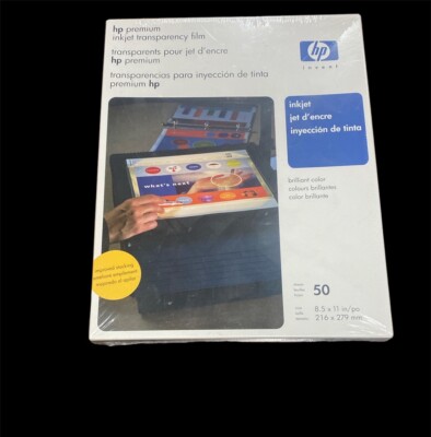 HP INVENT 8.5"X 11" Premium inkjet Transparency Film 50 Sheets New ...
