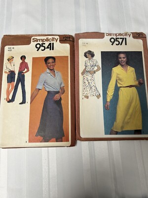 1980 Simplicity 9541 and 9571 VTG Pattern Women Skirt Pants Shorts ...
