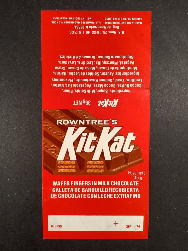 Rowntree’s Kit Kat 1950’s,60’s,70’s,80’s Chocolate Bar Wrapper ...