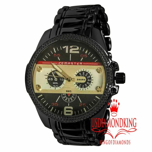 Ice Master New Black Gold Tone Multi Color Water Resistant Men's Wrist ...