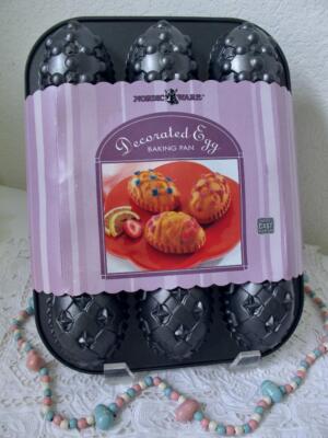 NEW Nordic Ware Decorated Easter Egg Mini Cake Pan Cakelet Aluminum ...