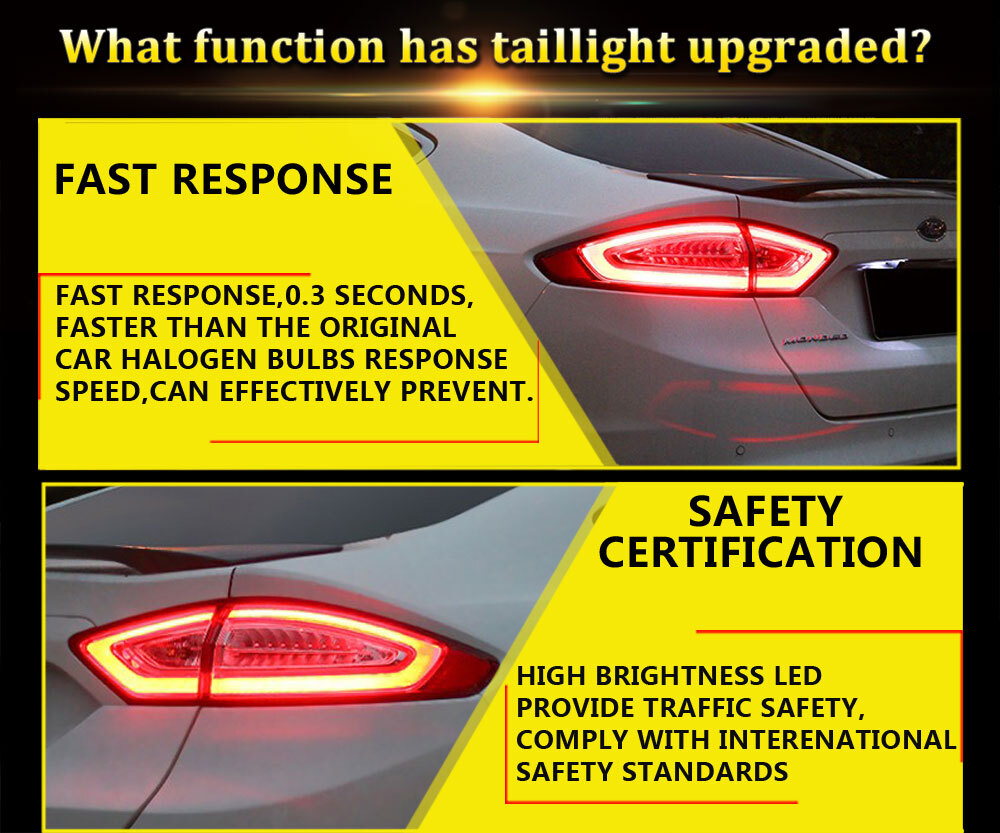 LED Tail Lights For Ford Fusion 2013-2016 Sequential Turn Signal ...