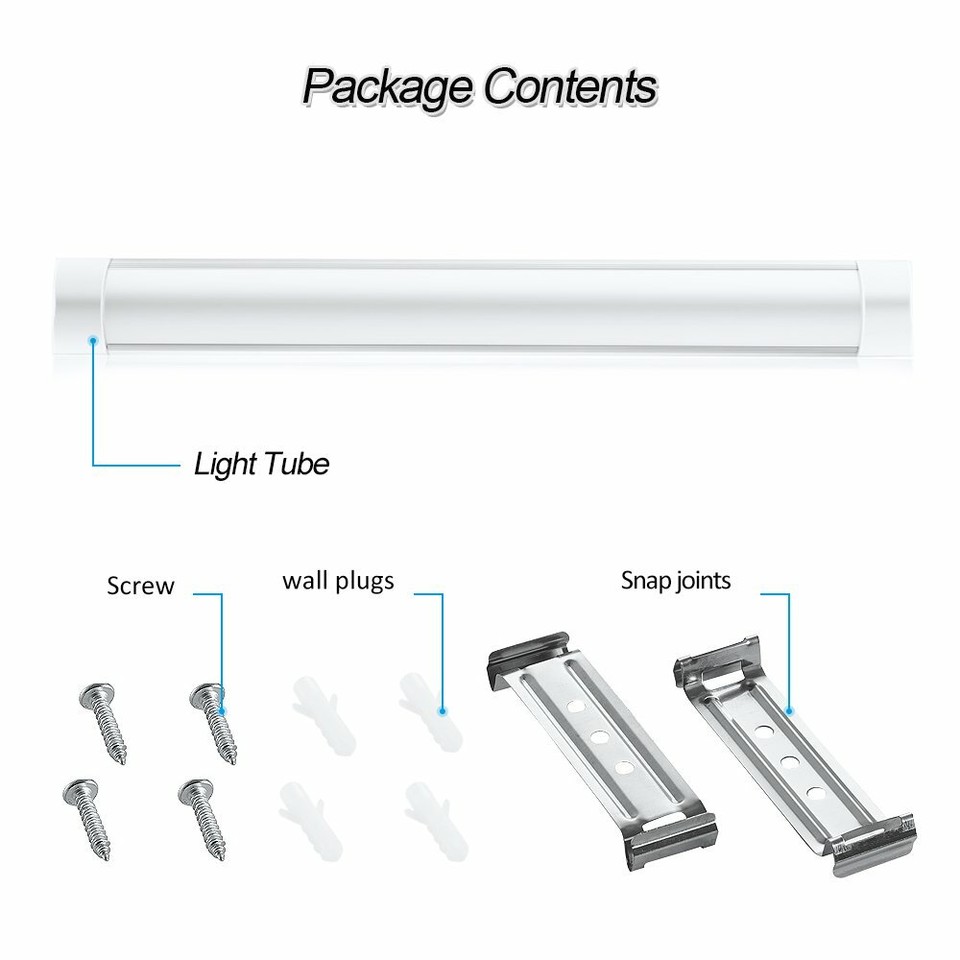 10x 120CM LED Tube Light 40W 6500K Batten Linear Slim Light WorkShop ...