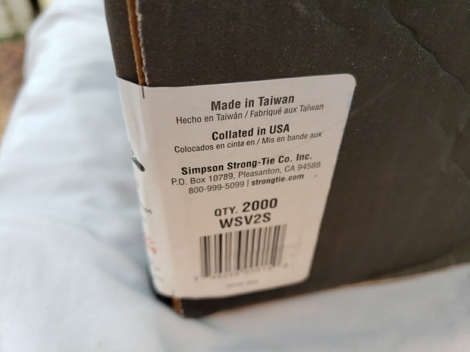 Quick Drive WSV SUBFLOOR Screw #9 (WSV2S) 2” Qty 2000 New/Sealed *Ships ...