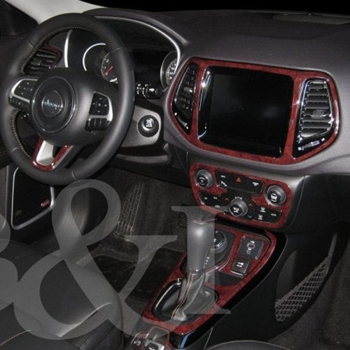 For Jeep Compass 18-24 B&I 2D Real Red Carbon Fiber Small Dash Kit 20 ...
