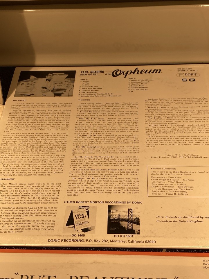 7 Signed Albums Neil Rush Gaylord Carter Rex Koury Paul Quarino Dennis ...