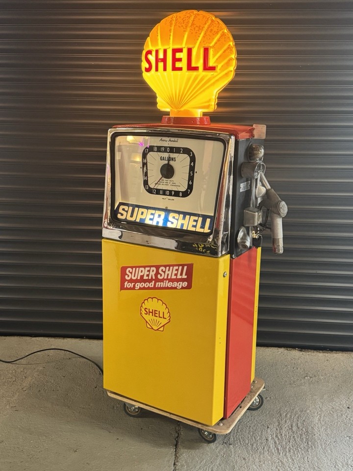 Vintage 1960’s Petrol Pump Super Shell Avery Hardoll Gas Forecourt Old ...