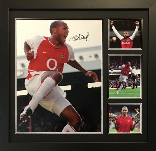 FRAMED THIERRY HENRY SIGNED ARSENAL FOOTBALL PHOTO PROOF COA ALLSTARS ...