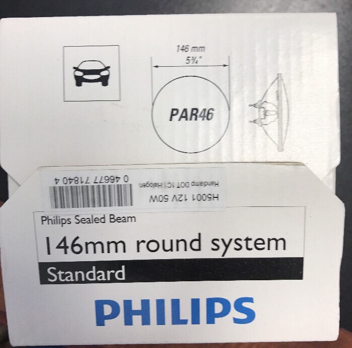 Philips Standard Sealed Beam Light Bulb H5001 *NEW* H5001 12V 50W 1-pk ...
