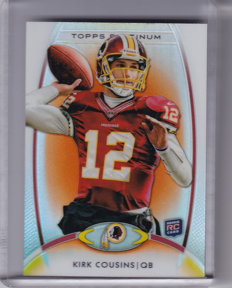 2012 TOPPS PLATINUM #104 KIRK COUSINS ROOKIE RC ORANGE REFRACTOR ...