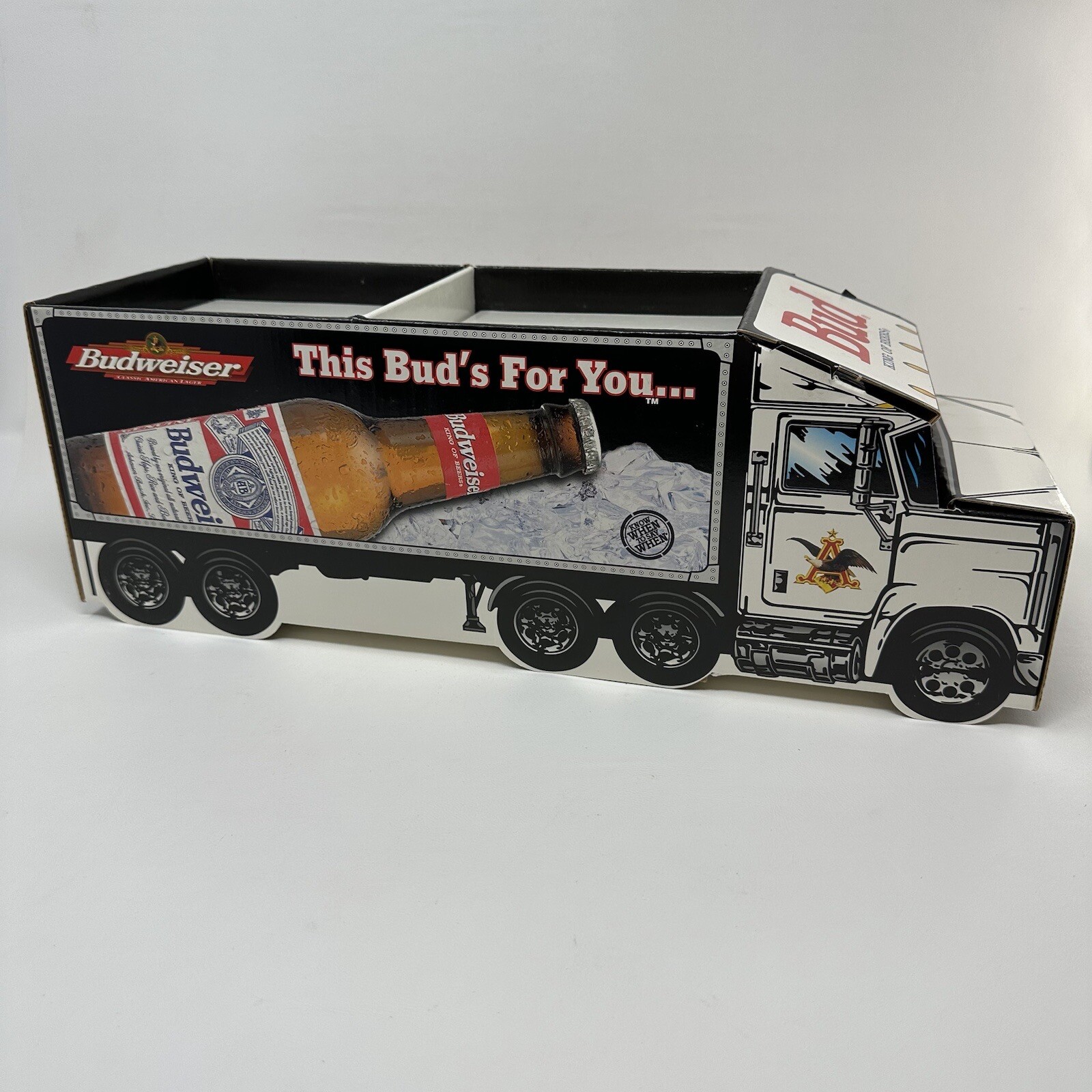 Vtg 90's BUDWEISER Semi Truck Cardboard Advertising Beer Sign Louie ...