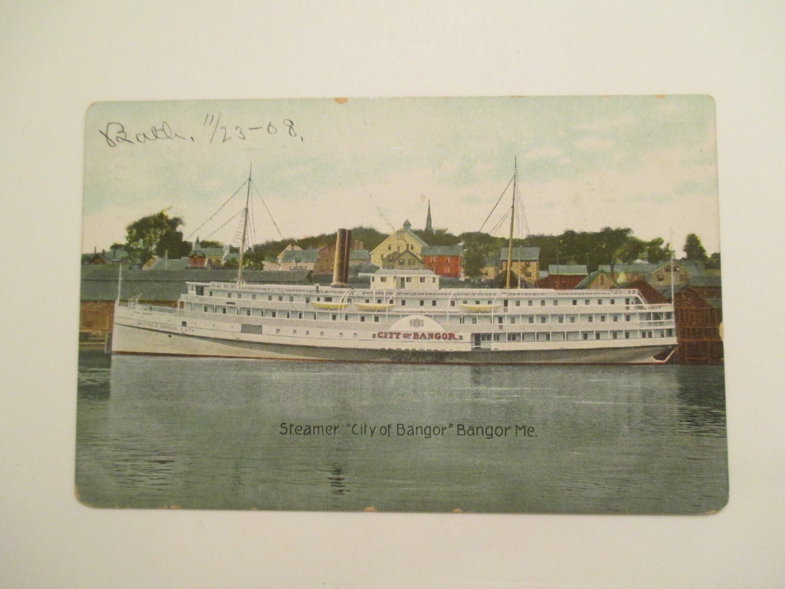 Bangor Maine Postcard Steamer City of Bangor Ship ME | eBay