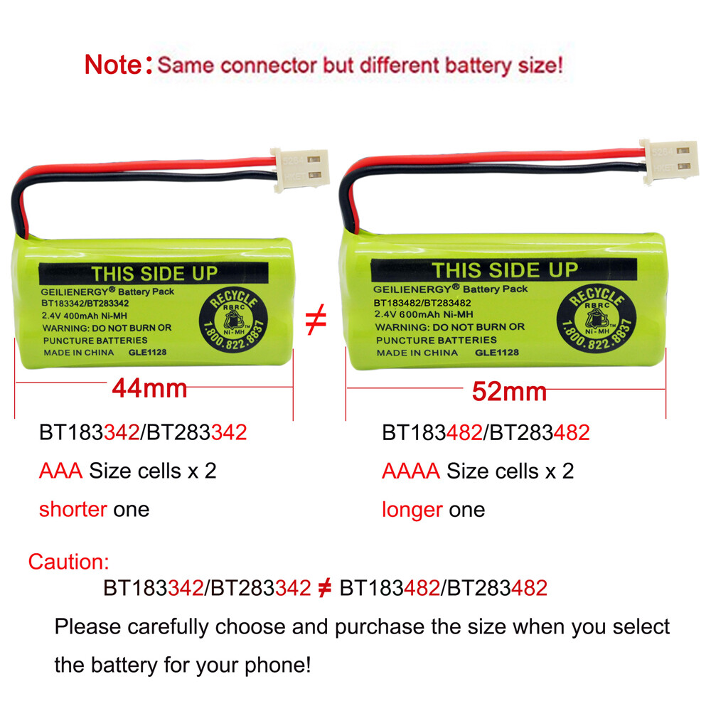 3x For Vtech BT183342/BT283342 Battery Pack 2.4V 400mAh for AT&T ...