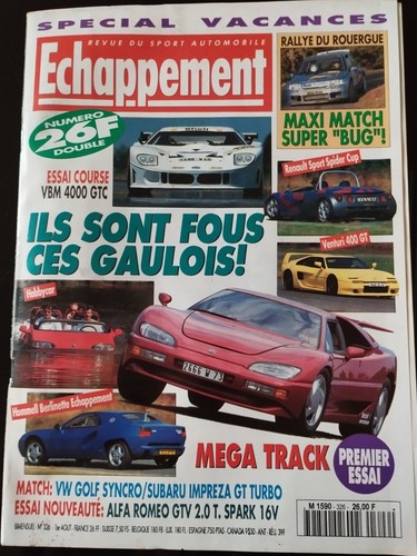 Echappement n°326 du 8/1995; VBM 4000 GTC/ Golf Syncro/ Subaru Impreza ...