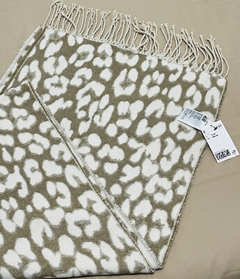 New H&M Womens Soft Warm Animal Print Long Rectangle Luxury Wrap Knit ...