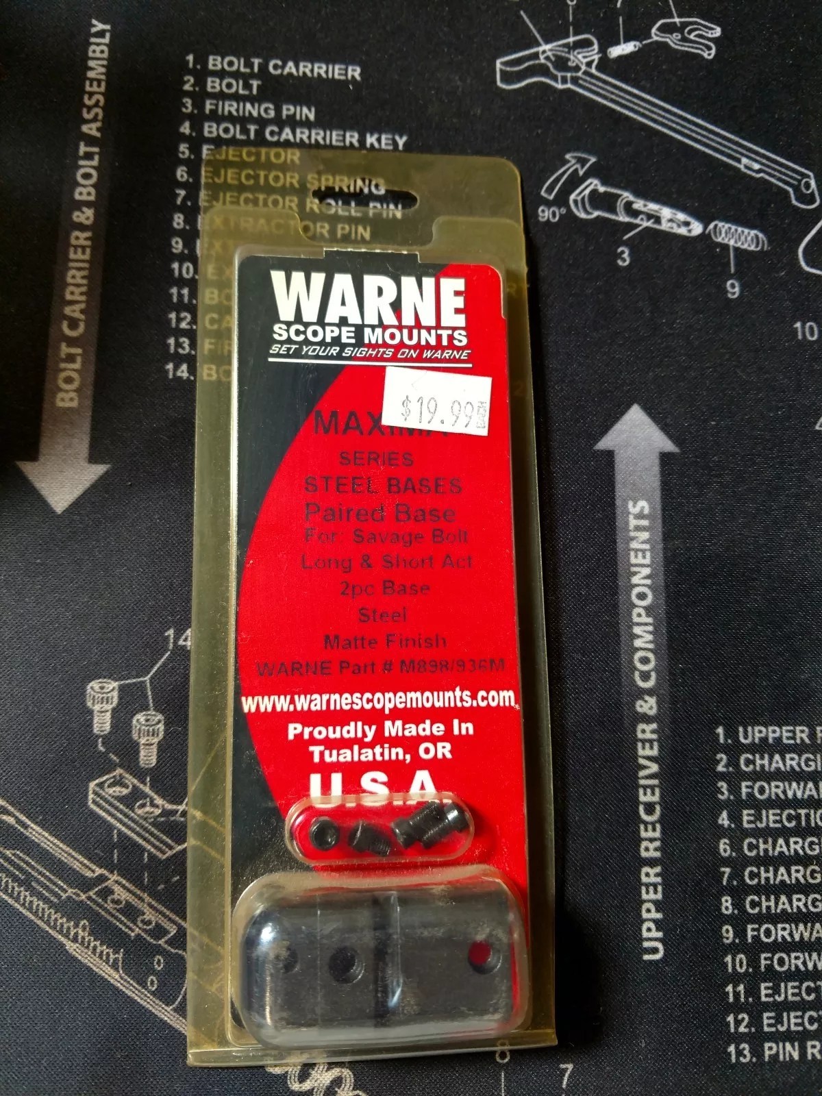 Warne CIL 950 and 950C 2 Pc Steel - Matte Finish M898/936M For Savage ...