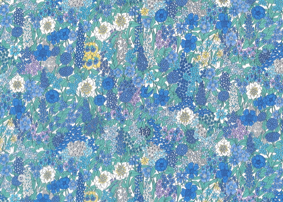 LIBERTY Liberty Print Japan Tana Lawn Fabric Ciara Blue Half Yard | eBay