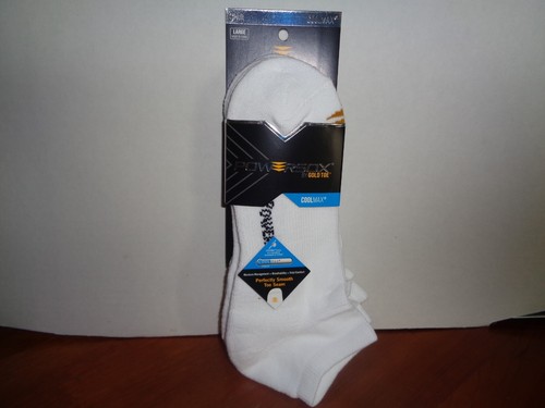 GOLDTOE Coolmax Powersox Low Cut Socks with Arch Support 3 Pair White 9 ...