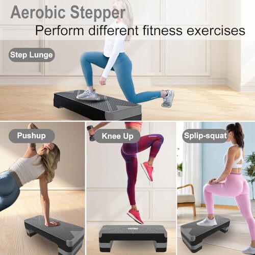Aerobic Exercise Step, Adjustable Aerobic Stepper for Exercise, Workout ...