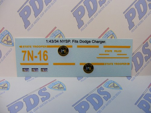 New York State Police with 1:43/34 Decals Fits Welly or Dodge Charger ...