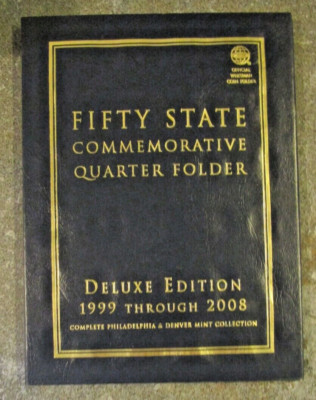 Coin Folder -Fifty State Commemorative Quarter Folder Deluxe Edition ...