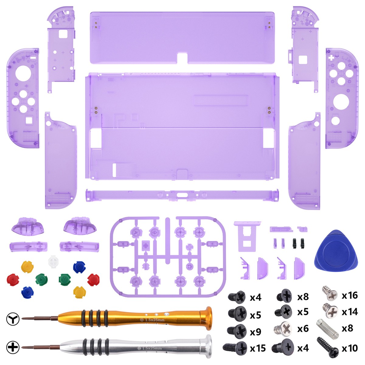 Nintendo Switch Clear Plate EXtremeRate Custom Replacement Full Set