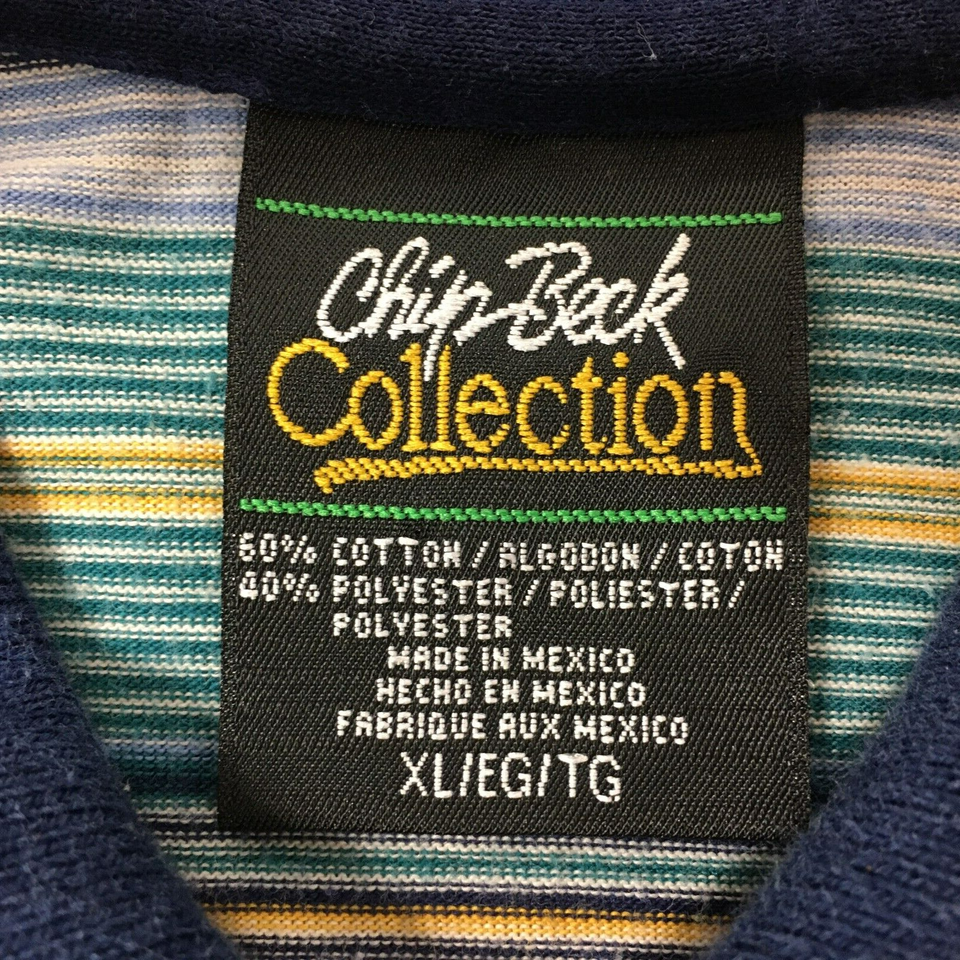 Chip Beck Shirt Mens XL Collection Polo Short Sleeve Green Striped ...