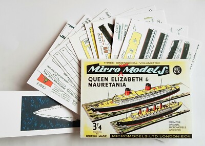 Micromodels Set S IX RMS Queen Elizabeth & Mauretania Micro New Models ...