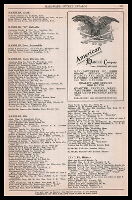 1924 American Handle Co. Jonesboro Arkansas Hickory Handles Eagle Logo ...