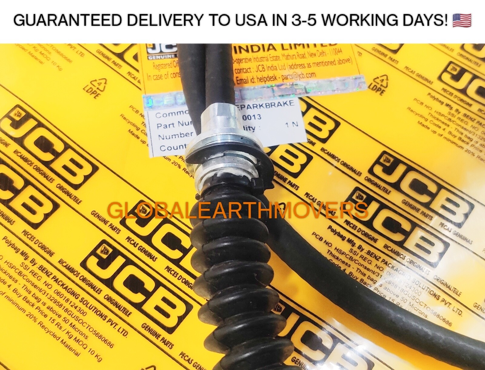JCB BACKHOE - GENUINE JCB PARKING BRAKE CABLE (PART NUMBER 335/G0013 ...