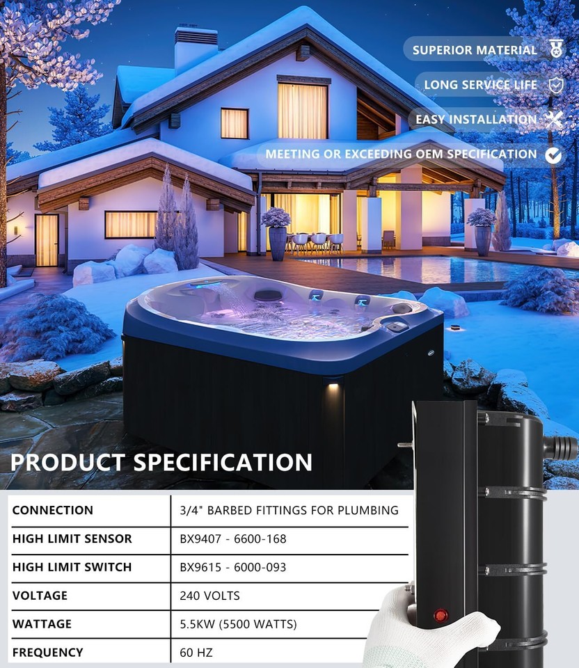 6500-310 Smart Heater Assembly Low-Flow Heater for Sundance, Jacuzzi ...