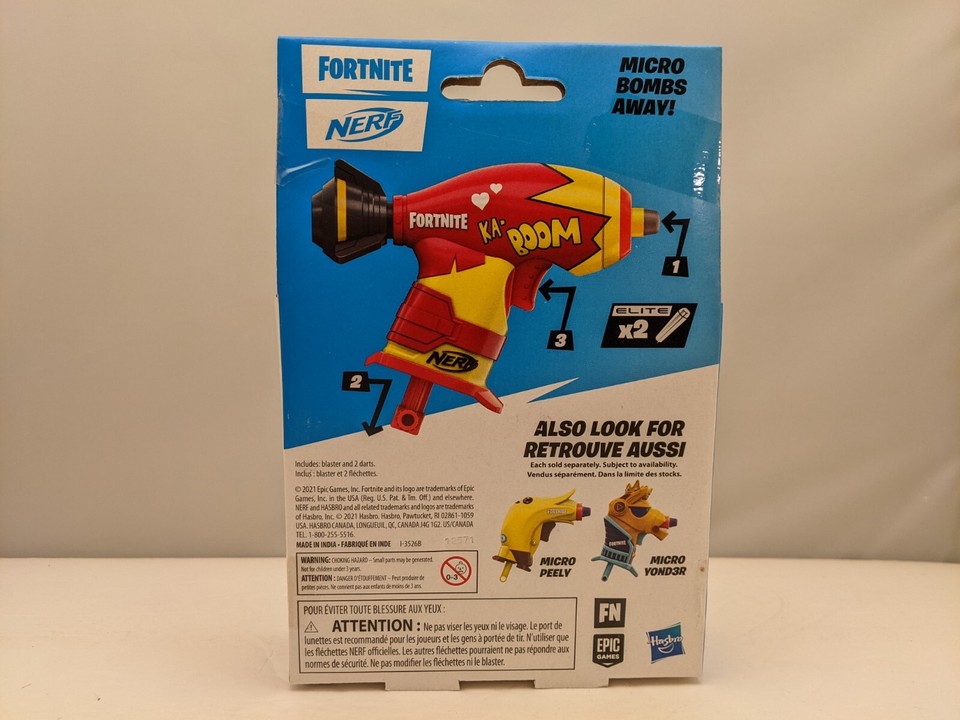 NERF Fortnite Micro Bombs Away! Mini Dart-Firing Blaster 2 Nerf Elite ...