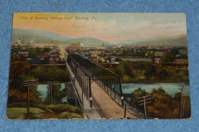 Old Postcard Reading Pennsylvania View From Schuykill River Penn Street ...