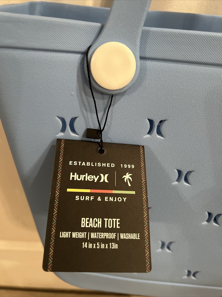 Hurley Blue Rubber Silicone Light Weight Waterproof Shoulder Beach Bag ...